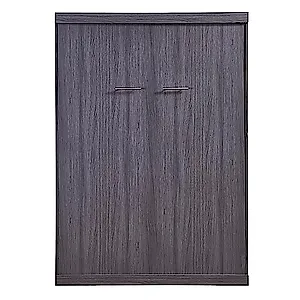 Space Saving Wall Bed Full Size Murphy Bed with Wardrobe and Drawers, Modern Storage Bed can be Folded into a Cabinet for Multipurpose Guest Room or Home Office, No Box Spring Required Easy Assembly