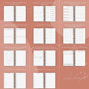 PLANBERRY Large Weekly Planner Premium – Undated Life & Budget Planner – Organizer & Productivity Journal, 8x10.4″ (African Terracotta)