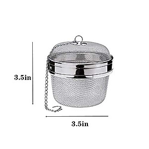 Stainless Steel 3 Inch Twist-Lock Spice Ball With Chain Sphere Mesh Tea Strainer Herb Spice Filter，2 pack