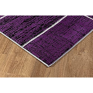 L'Baiet Verena Purple Geometric 8x10 Rugs, Bedroom Rug, Rugs for Living Room, Room Decor