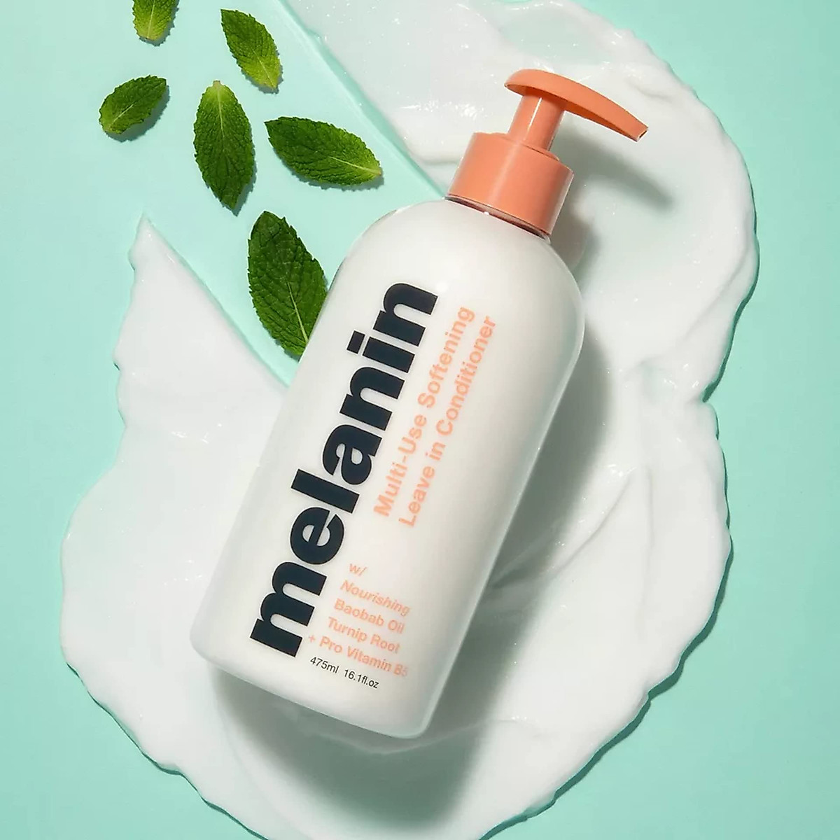 M & H Melanin Multi-Use Softening Leave In Conditioner,16 Oz. Formulated with Nourishing Baobab Oil, Turnip Root,ProVitamin B5,Hydrate, Soften and Condition, 16 Fl Oz (Pack of 1) (Single Pack)