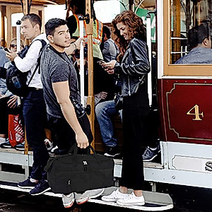 40 Liter, 22 Inch Duffle Bags for Women, Men, Travel Heavy Duty (Black)