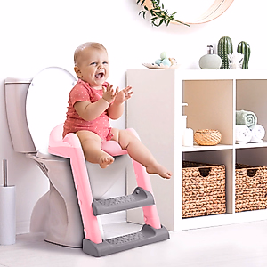 Ashtonbee Mountable Potty Seat (with steps, Pink)