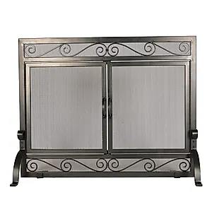Better Garden Fireplace Screen with Gate, Durable Frame and Metal Mesh, 39"(W) X 31"(H)