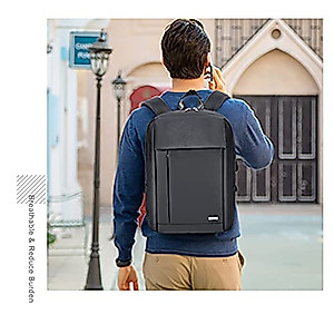 Voova Travel Laptop Backpack for Men Women, Slim Lightweight Backpack Bookbag with Laptop Compartment for Work Business and College, Waterproof Computer Bag Fits 14-15.6 Inch Notebook, Black