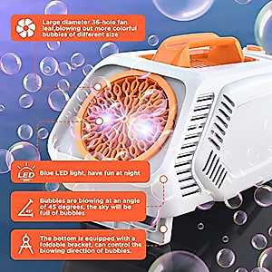 OSIMILY Bubble Machine, Automatic Bubble Blower, 20000+ Bubbles Per Minute Bubbles Toy for Toddlers Battery Operated Bubble Machine Bubble Toys for Indoor Outdoor Birthday Party(White)