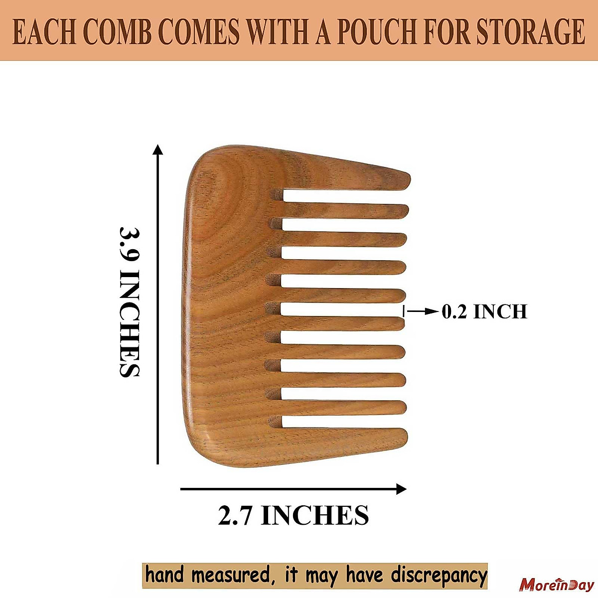 The Moreinday Sandalwood Wide Tooth Hair Comb for Women and Men