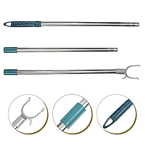 Veemoon 5pcs Shutters Retractable Shelf Home Clothes Hook Extendable Garment Metal Reaching Curtain with Clothesline Stick Ceiling Laundry Extend Cm Steel Rod Area Stick: Stainless Props