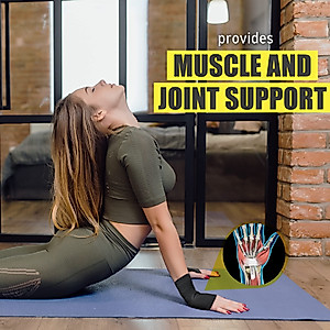 UptoFit - Copper Wrist Compression Sleeve, Hand Brace Wrist Support for Carpal Tunnel, Wrist Brace for Tendonitis, Breathable Copper Compression Sleeve, Dark/Black in Large, Pack of 1