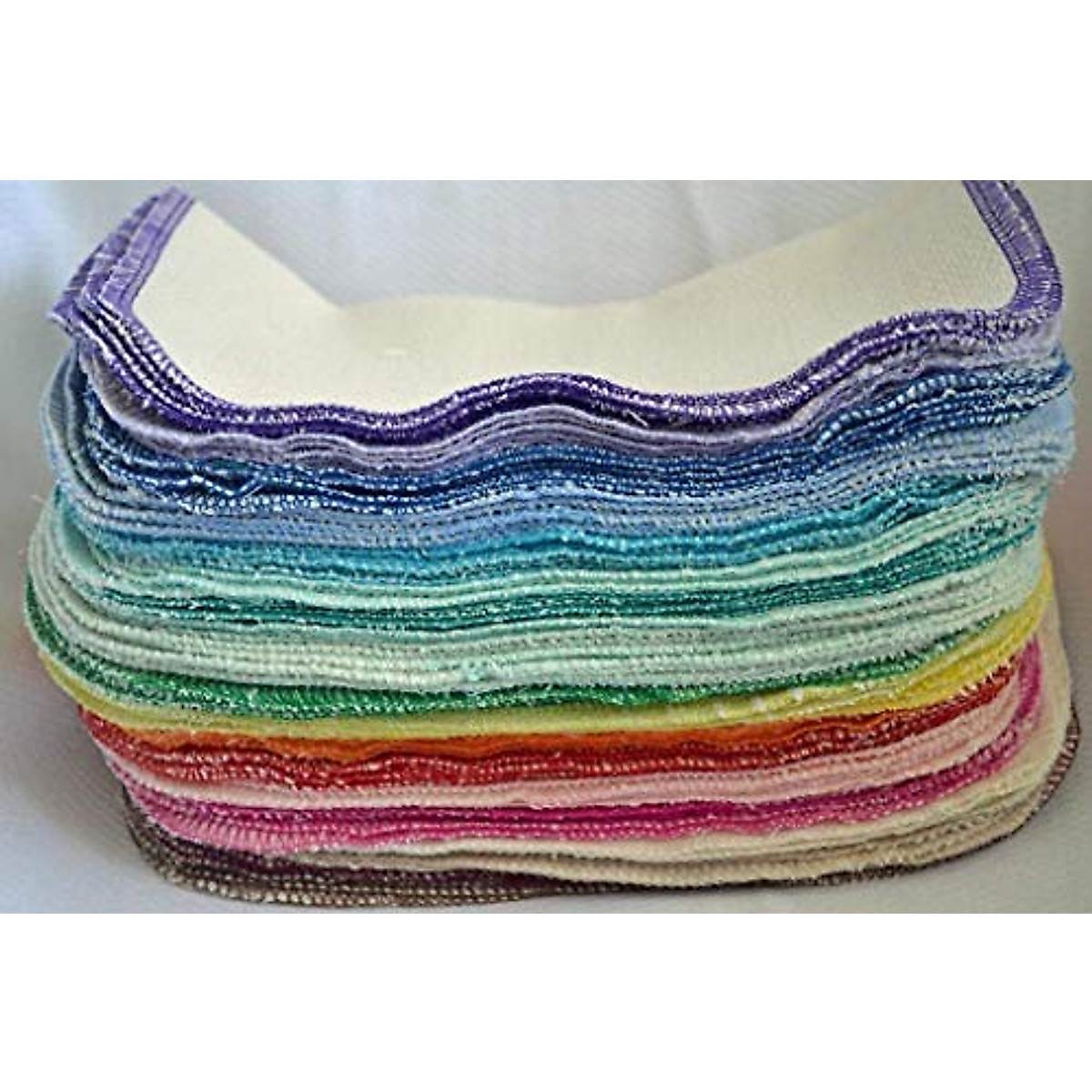 2 Ply Organic Birdseye Washable Baby Wipes 8x8 Inches Set of 20 Rainbow Assortment