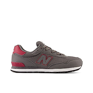New Balance Boy's 515 V1 Lace-Up Sneaker, Castlerock/Crimson, 1 Little Kid