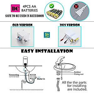 Touchless Kitchen Faucet Automatic Motion Sensor Activated Hands-Free Kitchen Sink Faucets 4Mode Pull Down Sprayer One/3 Hole Deck Plate, Kitchen Faucet for Sink w/ Smart Sensor, Auto Off