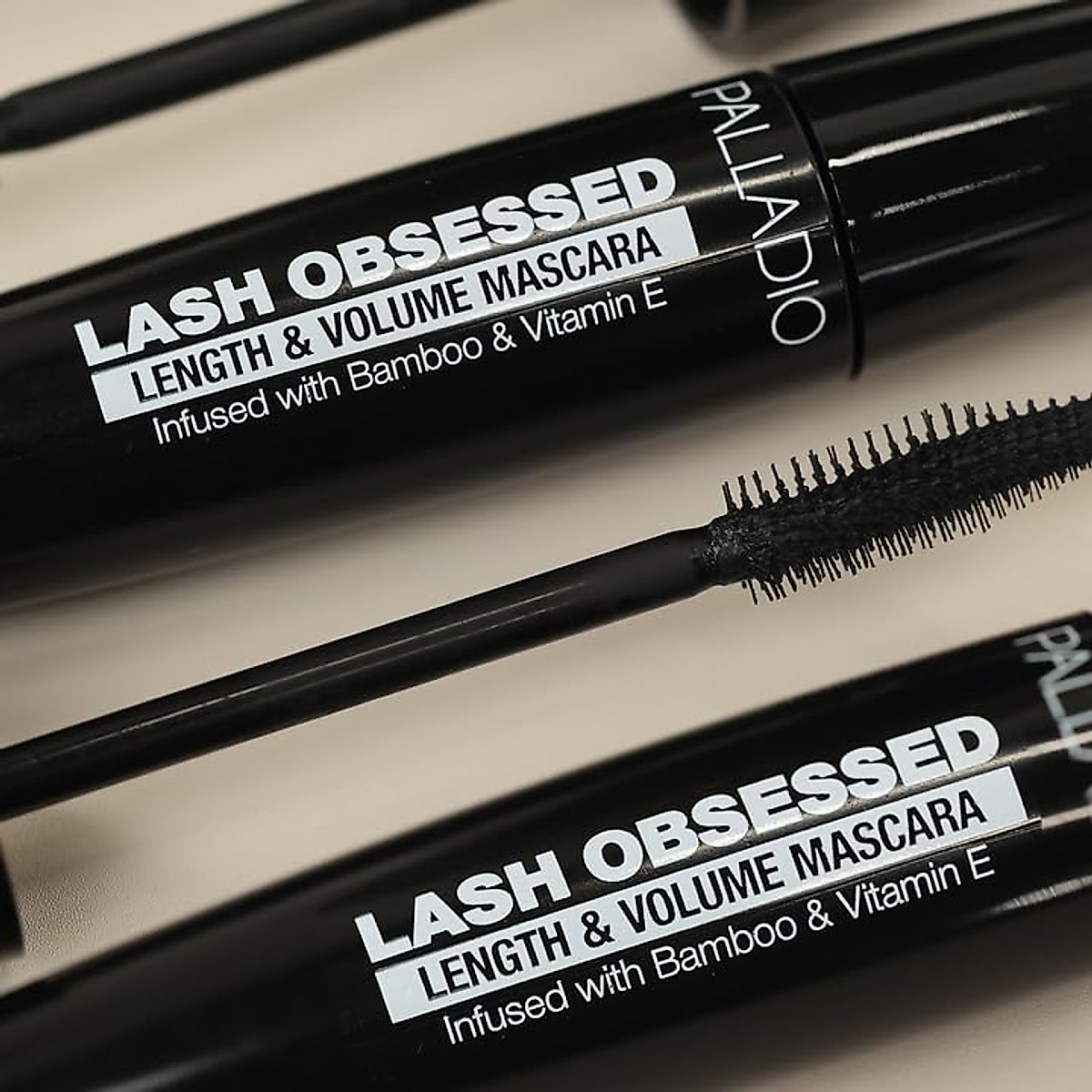 Palladio Lash Obsessed Mascara, Extreme Definition Lengthening Mascara, Amplifies Volume & Fullness, Evenly Coats Lashes, Lucious Length, Natural lengthening, No Smudging, All Day Wear, Black