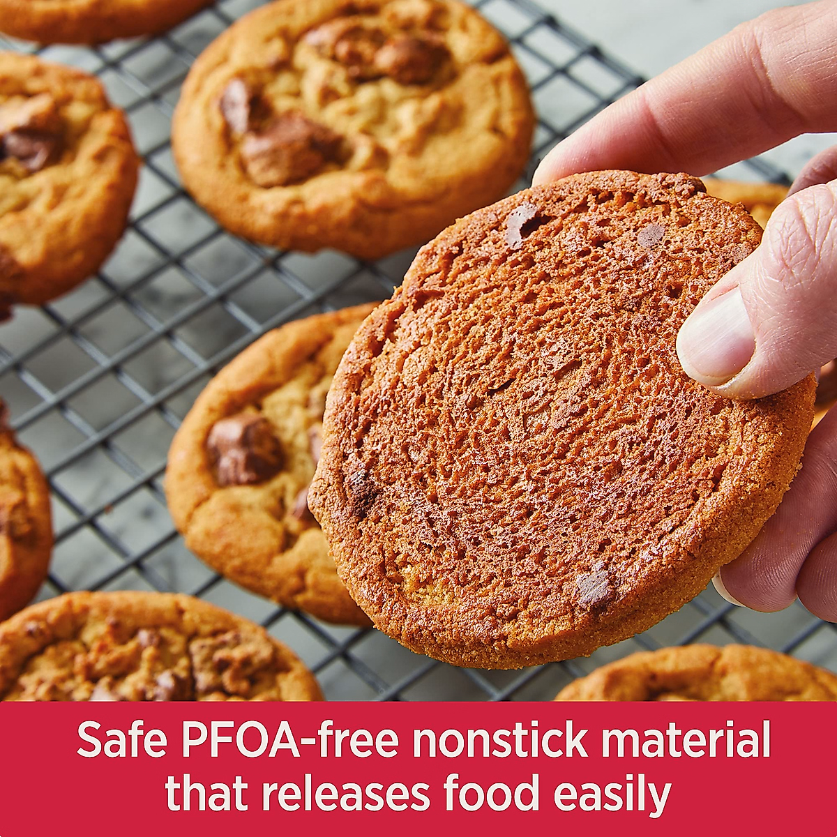 All-Clad Pro-Release Nonstick Bakeware Set 3 Piece Oven Safe 450F Half Sheet, Cookie Sheet, Muffin Pan, Cooling & Baking Rack, Round Cake Pan, Loaf Pan, Baking Pan Grey