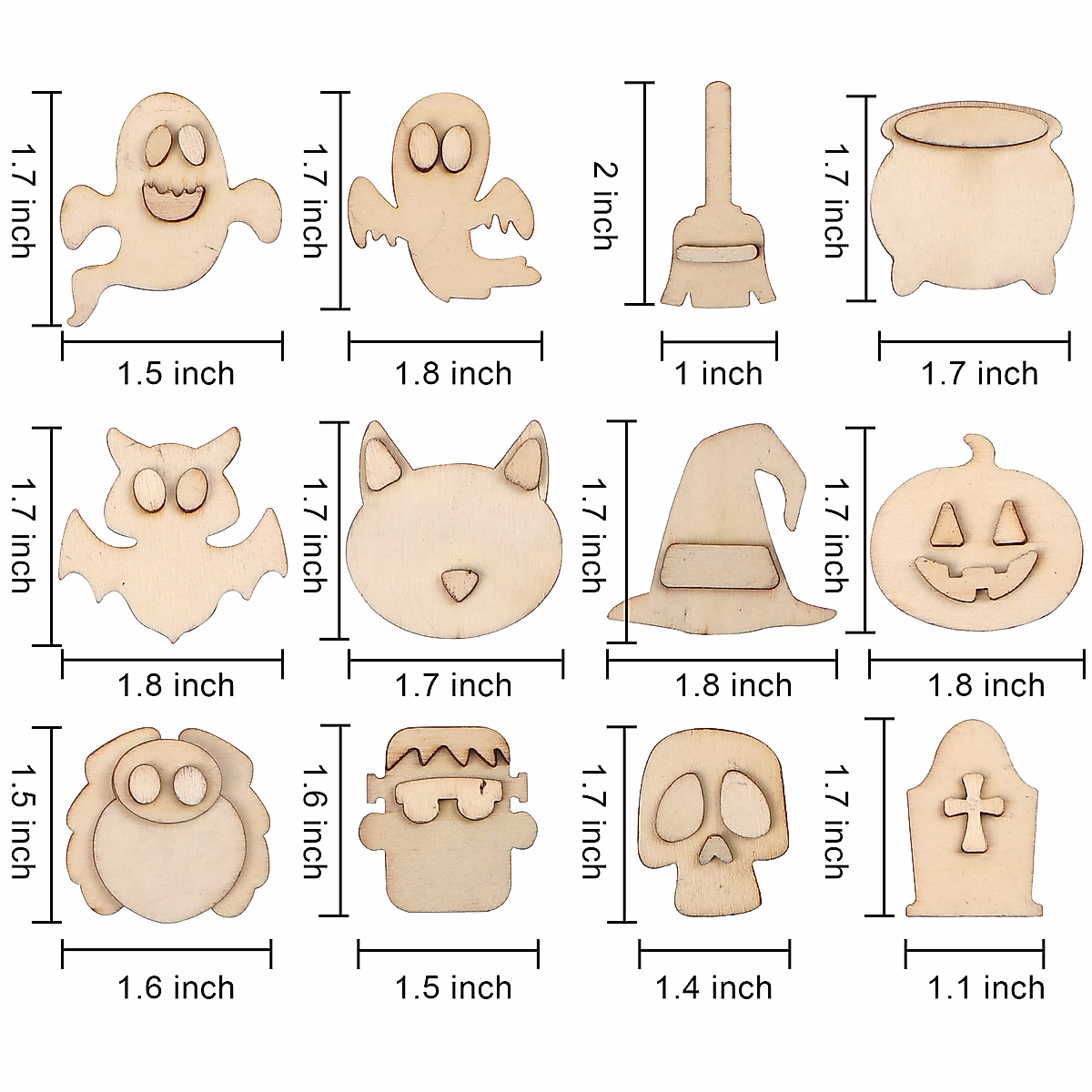 JOYIN 12 Pcs Halloween Wooden Magnet Creativity Arts & Crafts Painting Kit for Kids, Decorate Your Own Painting Gift, Family Activity Project Birthday Gift Favors for Boys Girls