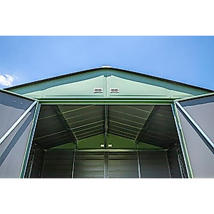 Arrow Select 10' x 8' Outdoor Lockable Steel Storage Shed Building, Sage Green