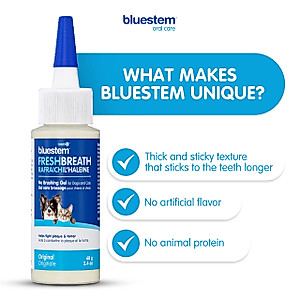 bluestemTM No Brush Dog Dental Gel - Dog Oral Gel to Freshen Breath, and Fights Plaque and Tartar - Brushless Toothpaste for Dogs