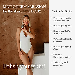 Luxene Beauty Firmaglow Body Microdermabrasion Device - Home Skin Care Tool for Anti-Aging, Skin Tightening, and Exfoliation - Diamond Surface - Spa Quality - All Skin Types