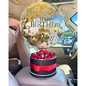 UNIKPACKAGING Premium Quality Round Flower Box, Gift Boxes for Luxury Flower and Gift Arrangements, Set of 3 pcs (L/M/S) (Black with White Rim)