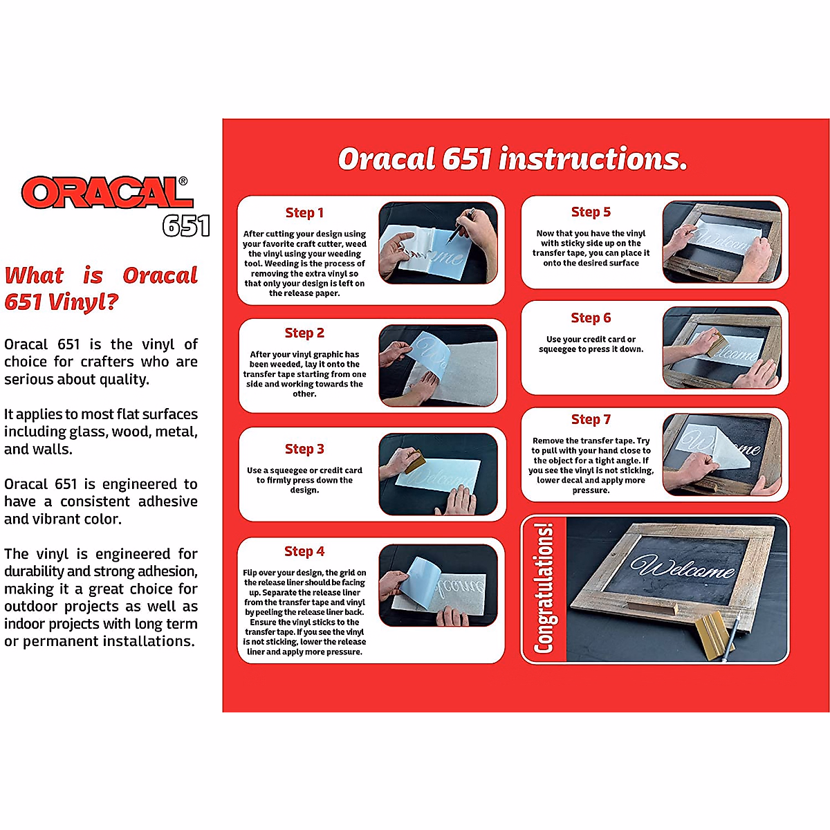 Permanent Vinyl 651, Adhesive Craft Vinyl, Waterproof for Outdoor Application, Perfect for DIY Crafters, Silhouette Cutting Machine Compatible (12" x 50ft, Brilliant Blue)