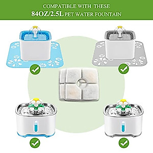 Cepheus Cat Water Fountain Filter 8 Pack, Pet Fountain Replacement Filters, Cat Water Fountain Filter for 84oz/2.5L Square Pet Fountains, Automatic Water Dispenser Drinkwell Fountain