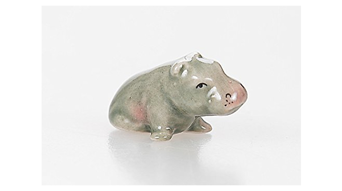 WitnyStore Tiny Sitting Hippo Figurine - Unique Handcrafted Decor