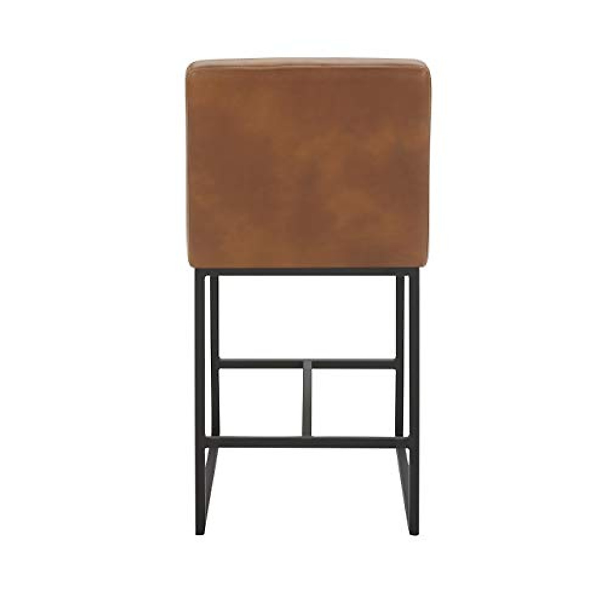 Amazon Brand – Rivet Decatur Modern Faux Leather Kitchen Counter-Height Stool, 37"H, Tan Brown