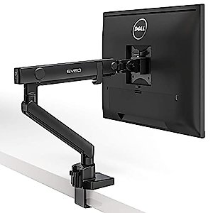 EVEO Premium Single Monitor Mount - 17 to 32 inch Single Monitor Arm Desk Mount, Adjustable Spring Monitor Stand, VESA Monitor Mount for Computer Monitor Mount. Full Motion Swivel Monitor Arms Mount.