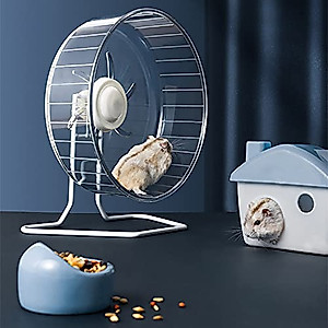 Super-Silent Hamster Exercise Wheels, Quiet Spinner Hamster Running Wheels with Metal Stand Quiet Spinner Plastic Running Wheel for Dwarf Syrian Hamster Gerbils Or Other Small Animals (10.6IN (27CM))