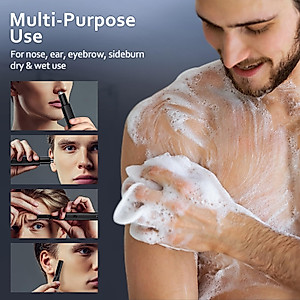 TIFOR 8,000 RPM Nose Hair Trimmer for Men - Electric Nose Hair Trimmer Rechargeable - IPX7 Metal Ear Nose Trimmer Eyebrow Facial Hair Removal Tool