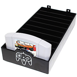 Skywin N64 Game Storage - N64 Game Holder Fits and Organizes N64 Cartridges - Simple and Stylish Design to Show Off Your Game Collection (4 Pack)
