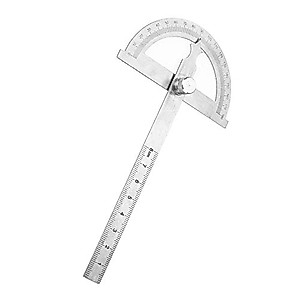 Protractor Ruler, Stainless Steel Protractor Goniometer 15cm Ruler 180 Degrees Angle Finder Gauge Adjustable Measuring Tool for Woodworking Industrial Carpenter (80×120mm)