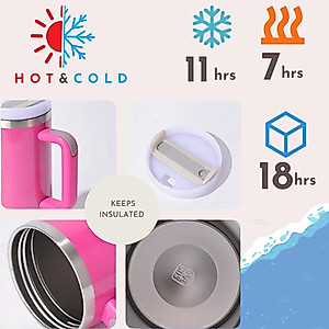 FcCraft Personalized Tumbler With Engraved Name, Monogrammed Gifts For Women Christmas, Custom 40 Oz Initial Thermos With Handle, Birthday Gifts For Women Cup, Bridesmaid Gifts Coffee Mug With Straw