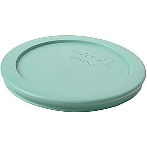 Pyrex 7200-PC Sea Glass Blue Round Plastic Food Storage Lid, Made in USA - 6 Pack