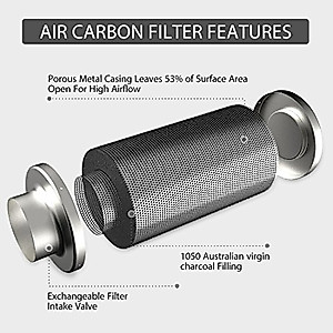 VIVOHOME 6 Inch 440CFM Inline Duct Fan with Air Carbon Filter Control Scrubber and 8 Feet Aluminum Flexible Dryer Vent Hose for HVAC Ventilation Set of 3