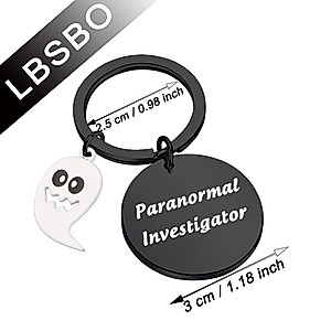 CENWA Funny Paranormal Investigator Keychain Ghost Hunter Gifts Ghost Hunting Gifts Hallowen Day Gift (Paranormal black K)
