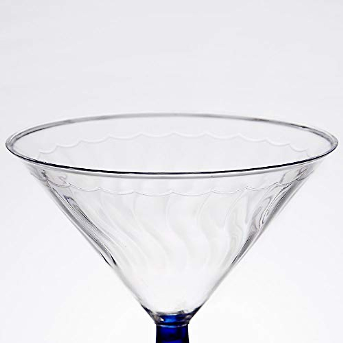 Fineline Settings 12-Piece Flairware 2-Piece Martini Glass, 6-Ounce, Blue