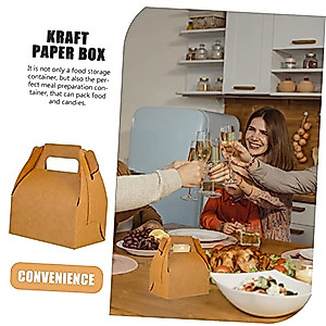 UPKOCH 20pcs Boxes Kraft Paper Food Box Mini Cupcake Paper Boxes for Food Cupcake Boxes Cake Gift Box Food Paper Treat Boxes for Cakes Disposable Box Kraft Paper Boxes Takeaway Treat Case