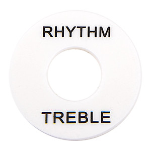 12Pcs Yootones Plastic Guitar Toggle Switch Washer Plate Rhythm Treble Ring with Letter Compatible with Les Paul Guitar (White)