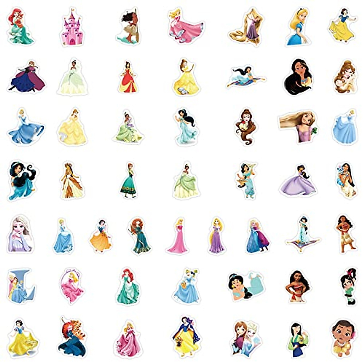 Cute Princess Stickers Pack 100PCS, Kawaii Stickers for Water Bottles Laptop Phone Glueewee Vinyl Waterproof Stickers Gifts for Kids Girls Teens Adults