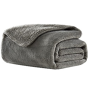 UGG 18961 Whitecap Plush Flannel Oversized Reversible Fleece Throw Blanket Comfortable Lightweight Cozy Hotel Style Home Decor Luxurious Machine Washable Easy Care Blankets, 70 x 50-Inch, Seal