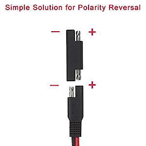 SAE Polarity Reverse Adapter Connector 2 Pin SAE Polarity Switching Adapter SAE Quick Disconnect Plug For SAE To SAE Extension Cable Solar Panel Automotive Battery Maintainer Power Charger (2 pack)