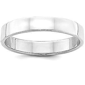 IceCarats 925 Sterling Silver 4mm Plain Classic Wedding Band Ring Size 9.00