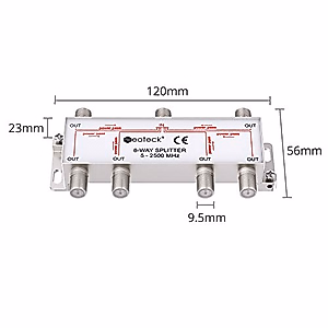 Neoteck 6-Way Coax Cable Splitter MoCA 5-2500MHz, Coaxial Splitter
