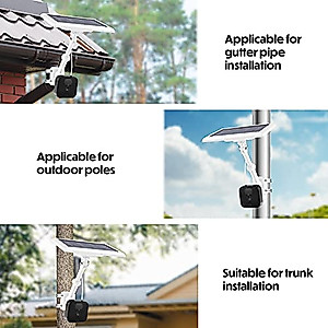 Wasserstein 2-in-1 Universal Pole Mount for Camera & Solar Panel Compatible with Wyze, Blink, Ring, Arlo, Eufy Camera (White) - Mount Only, Solar Panel and Camera Not Included