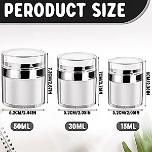 3PCS Cream Jar Vacuum Bottle, 15/30/50ml Empty Refillable Cosmetic Air Pump Jars Bottles, Portable Lotion Dispenser, Push Down Makeup Lotions Creams Travel Container for Travel