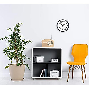 Bernhard Products Black Wall Clock 2 Pack Silent Non Ticking 10 Inch Bold Quality Quartz Battery Operated Round Easy to Read Home/Office/Classroom/School Clocks, Sweep Movement