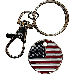 Shopping Cart Quarter Coin with Keyring (USA Flag)
