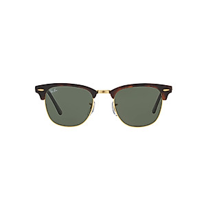Ray-Ban RB3016 Clubmaster Sunglasses+ Vision Group Accessories Bundle(Mock Tortoise On Arista/Crystal Green (W0366),51) for unisex-adult