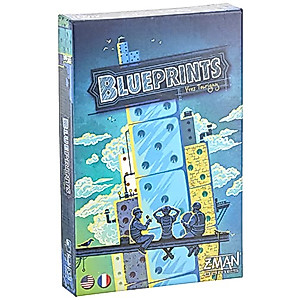 Blueprints Board Game - Architectural Strategy Game for Building Marvels with Wood, Glass, Stone, and More! Family Game for Kids & Adults, Ages 13+, 2-4 Players, 30 Min Playtime, Made by Z-Man Games